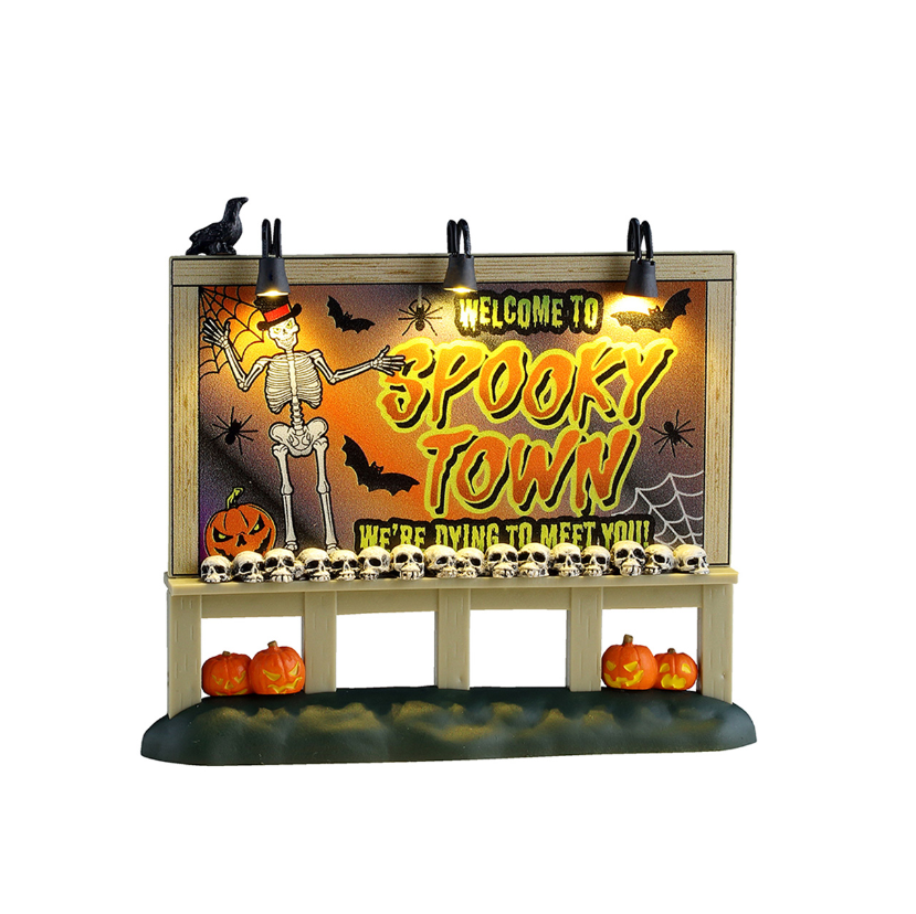 Lemax Spooky Town - Welcome To Spooky Town Sign – Vintage Villages
